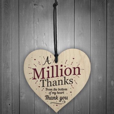 Red Ocean A Million Thanks Friendship Sign Nursery Teacher Nurse Plaque ...