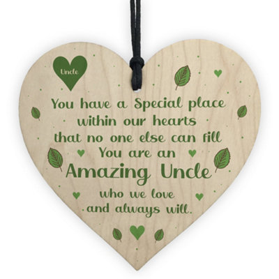 Red Ocean Amazing Uncle Gifts For Birthday Wooden Heart Sign Thank You ...