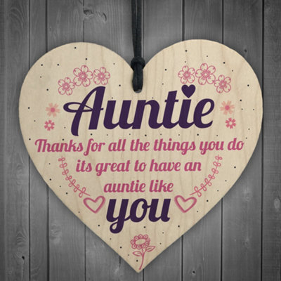 Red Ocean Aunties Like YOU Auntie Present Shabby Chic Wooden Hanging ...