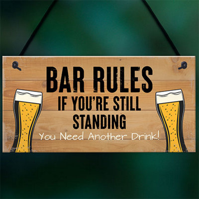 Red Ocean Bar Rules Bar Signs And Plaques Funny Quote Shabby Chic ...