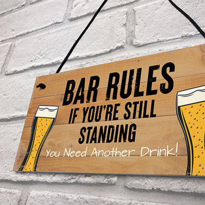 Red Ocean Bar Rules Bar Signs And Plaques Funny Quote Shabby Chic ...