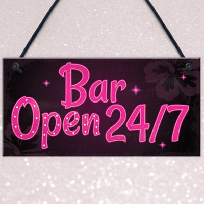 Red Ocean Bar Sign Pub Club Home Bar Open Display Hanging Plaque ...