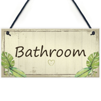 Red Ocean Bathroom Sign Men And Women Bathroom Loo Toilet Door Sign ...