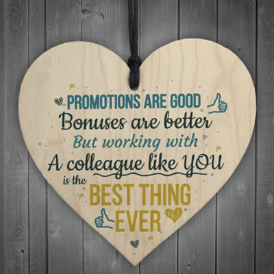 Red Ocean Best Colleague Hanging Heart Plaque Work Present Friendship ...