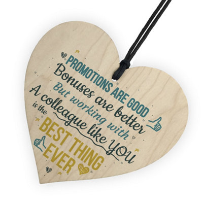 Red Ocean Best Colleague Hanging Heart Plaque Work Present Friendship ...