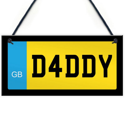 Red Ocean Best Dad Daddy Novelty Number Plate Sign Fathers Day Gift For ...