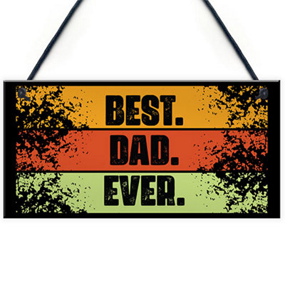 Red Ocean BEST DAD EVER Gift Hanging Sign For Birthday Fathers Day Gift ...