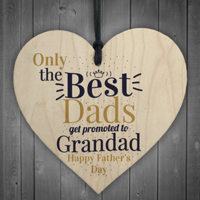 Red Ocean Best Dad Hanging Wooden Heart FATHERS DAY Gift For Him ...
