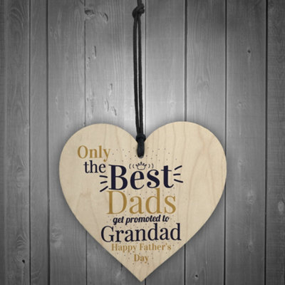 Red Ocean Best Dad Hanging Wooden Heart FATHERS DAY Gift For Him ...