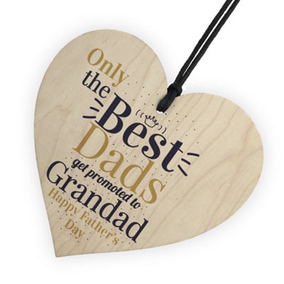 Red Ocean Best Dad Hanging Wooden Heart FATHERS DAY Gift For Him ...