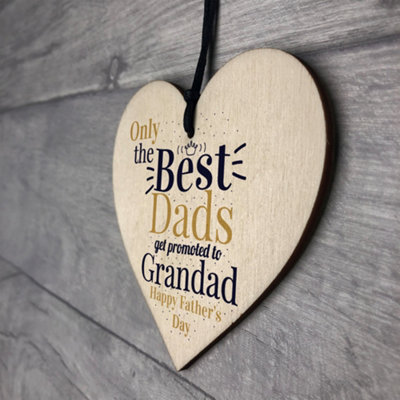 Red Ocean Best Dad Hanging Wooden Heart FATHERS DAY Gift For Him ...