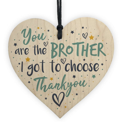 Red Ocean Best Friend Brother Gift Handmade Wooden Heart Friendship ...