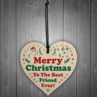 Red Ocean Best Friend Heart Hanging Sign Christmas Decoration Friend ...
