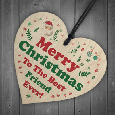 Red Ocean Best Friend Heart Hanging Sign Christmas Decoration Friend ...