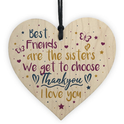 Red Ocean Best Friend Sister Friendship Gifts Handmade Wooden Hanging ...
