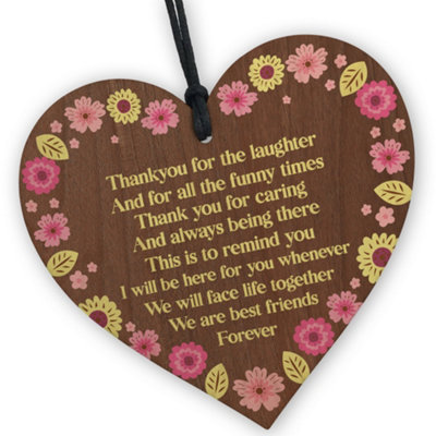 Red Ocean Best Friends Forever Wooden Heart Plaque - A Handmade Gift to ...