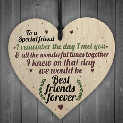 Red Ocean Best Friends Friendship Sign Women Birthday Plaque Shabby ...