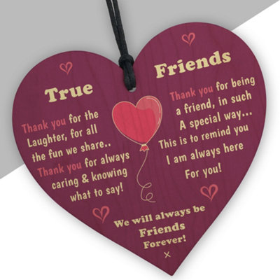 Red Ocean Best Friends Wood Heart, Friends Forever Sign Friendship Gift ...