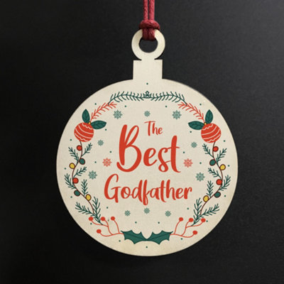 Red Ocean Best Godfather Christmas Bauble Tree Decoration Gift For ...