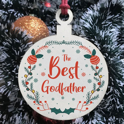 Red Ocean Best Godfather Christmas Bauble Tree Decoration Gift For ...