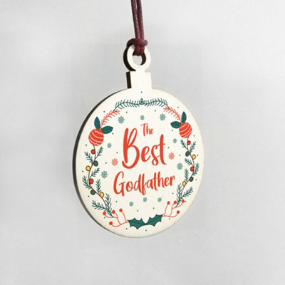 Red Ocean Best Godfather Christmas Bauble Tree Decoration Gift For ...