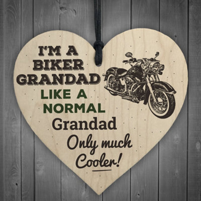 Red Ocean Biker Grandad Hanging Heart Plaque Sign Funny Motorcycle Gift ...