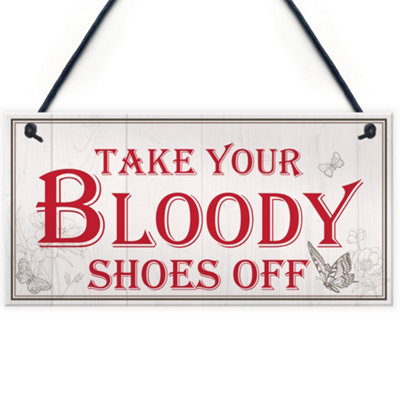 Red Ocean Bloody Shoes Funny Vintage Remove Shoes Present Hanging ...