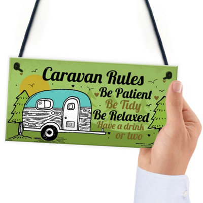 Red Ocean Caravan Rules Plaque Funny Novelty Garden Sign Birthday Gift ...