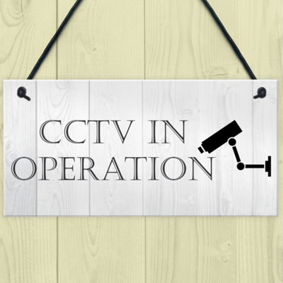 Red Ocean Cctv Warning Sign Notice