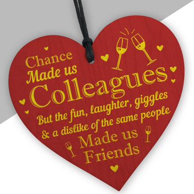 Red Ocean Chance Made Us Colleagues Wooden Hanging Heart Gift For ...