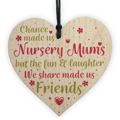 Red Ocean Chance Made Us Nursery Mums Wooden Hanging Heart Novelty ...