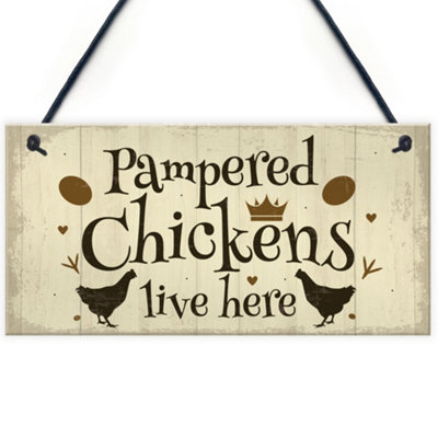 Red Ocean Chicken Coop Sign Outdoor Garden Plaque Hanging Door Wall ...