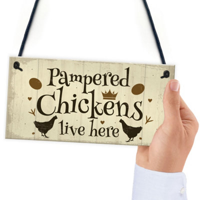Red Ocean Chicken Coop Sign Outdoor Garden Plaque Hanging Door Wall ...