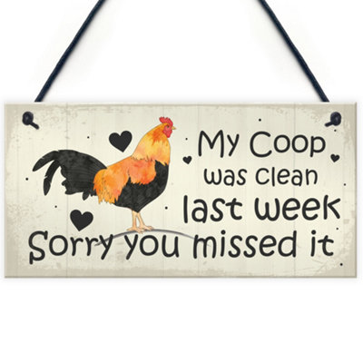 Red Ocean Chicken Sign Hanging Sign Pet Sign Chicken Coop Sign Chicken ...