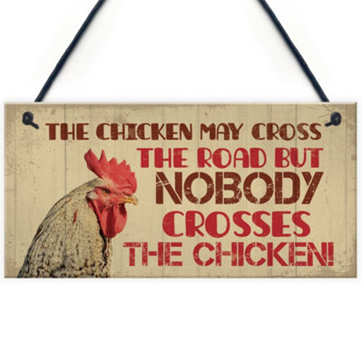 Red Ocean Chicken Signs For The Garden Funny Chicken Coop Hen House ...