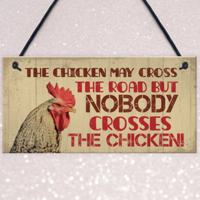 Red Ocean Chicken Signs For The Garden Funny Chicken Coop Hen House ...