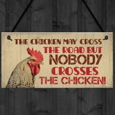 Red Ocean Chicken Signs For The Garden Funny Chicken Coop Hen House ...