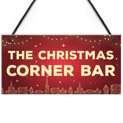 Red Ocean Christmas Corner Bar Novelty Bar Sign For Home Gin Wine ...