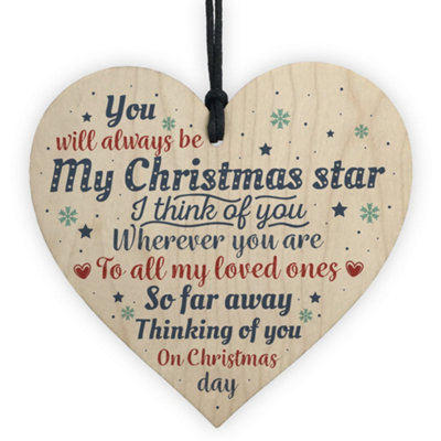 Red Ocean Christmas Memorial Tree Decoration Bauble Handmade Wooden ...