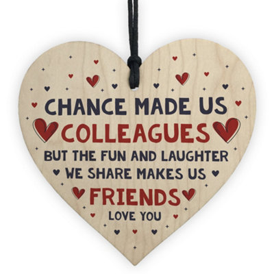 Red Ocean Colleague Fun And Laughter Wooden Heart Leaving Gift For ...