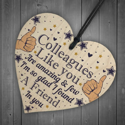 Red Ocean Colleague Thank You Gifts Wooden Hanging Heart Plaque ...