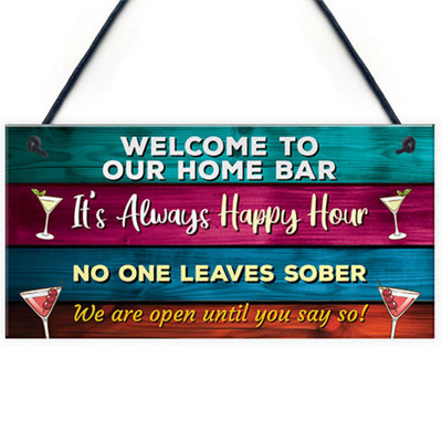 Red Ocean Colourful Bar Sign For Home Bar Garden Signs And Plaques ...