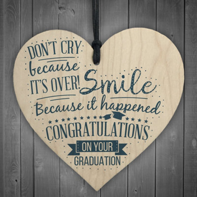 Red Ocean Congratulations On Your Graduation Wood Heart Gift For Her ...