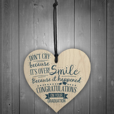 Red Ocean Congratulations On Your Graduation Wood Heart Gift For Her ...