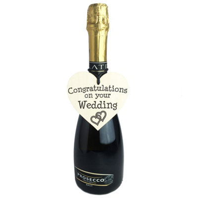 Red Ocean Congratulations On Your Wedding Wooden Hanging Heart Plaque