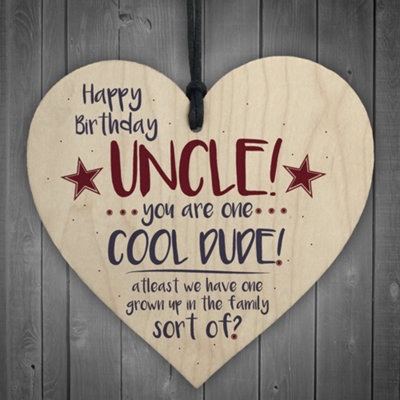 Red Ocean Cool Dude Funny Happy Birthday Heart Uncle Gifts For Him Man ...