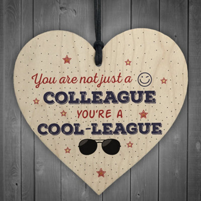 Red Ocean Cool Work Colleague Friends Wooden Hanging Heart Plaque ...