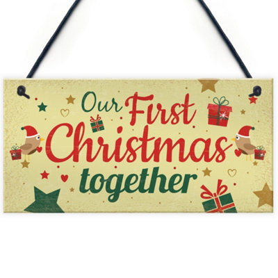 Red Ocean Couples First Christmas Together Plaque Christmas Xmas Tree ...