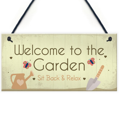 Red Ocean Cute Garden Sign Summer House Plaque Summer House Accessories ...
