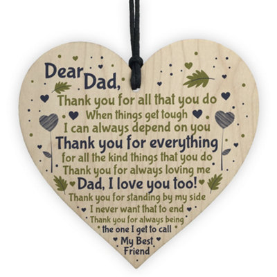 Red Ocean Dad Daddy Gift From Son Daughter Handmade Wooden Heart Sign ...